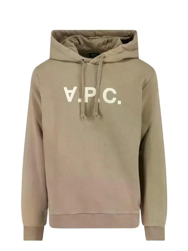 A.p.c. Logo Hooded Sweatshirt - Neutrals