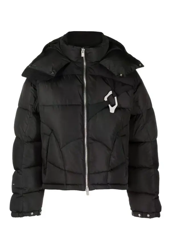 HELIOT EMIL Abstract Padded Zip-up Jacket - Black