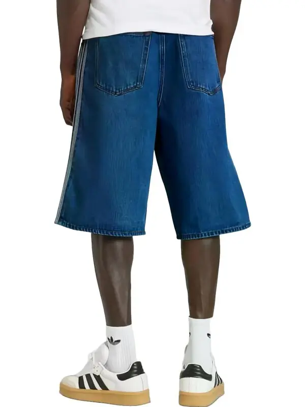 Adidas Side Stripe Denim Shorts - Blue