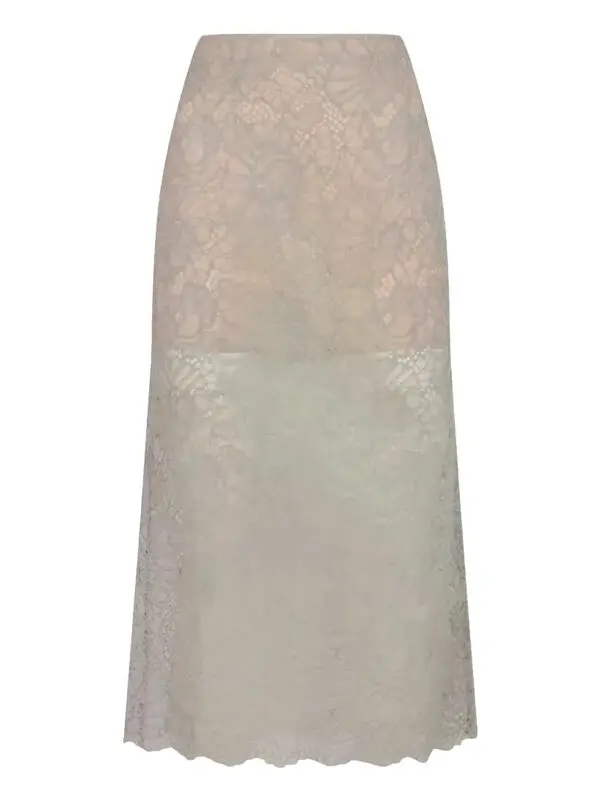 ROTATE BY BIRGER CHRISTENSEN Lace Midi Skirt - Grey