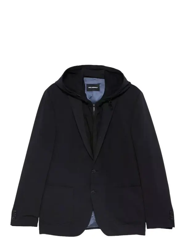 Karl Lagerfeld Talk Hooded Blazer - Blue
