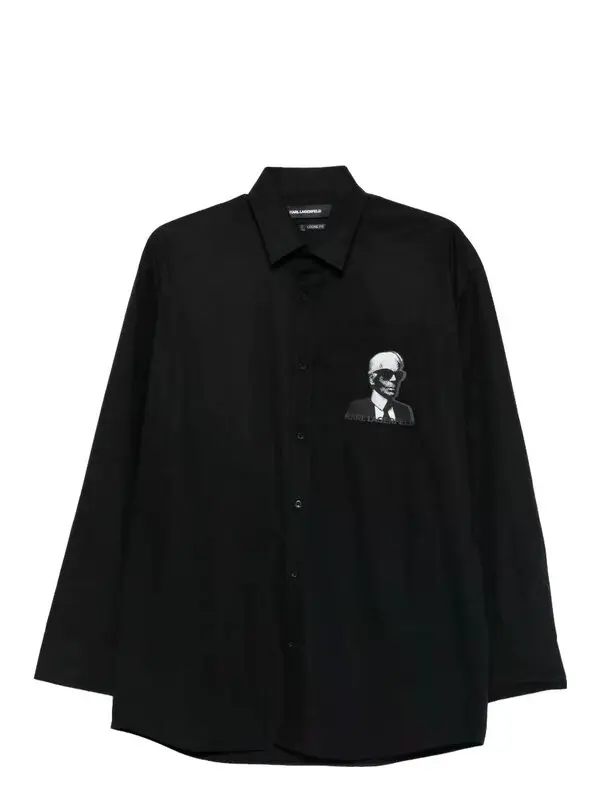 Karl Lagerfeld Portrait Casual Shirt - Black