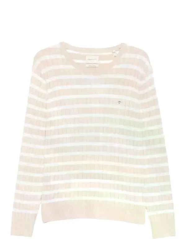 Gant Striped Knit Sweater - Neutrals