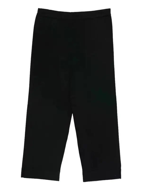 Soft Goat Elasticated-waistband Trousers - Black
