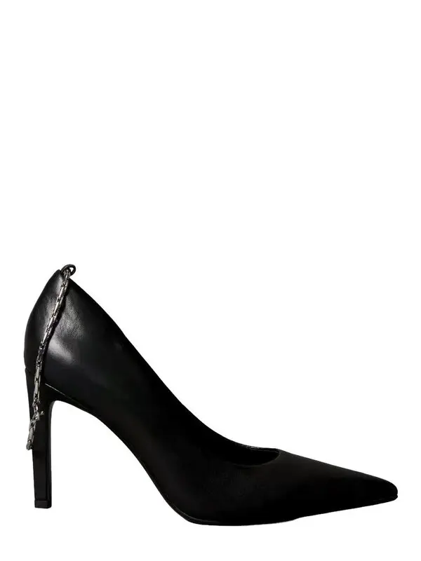 Calvin Klein Chain-embellished Pointed-toe Pumps - Black