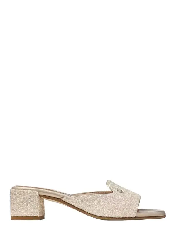 JIMMY CHOO Logo Plaque Sandals - Neutrals