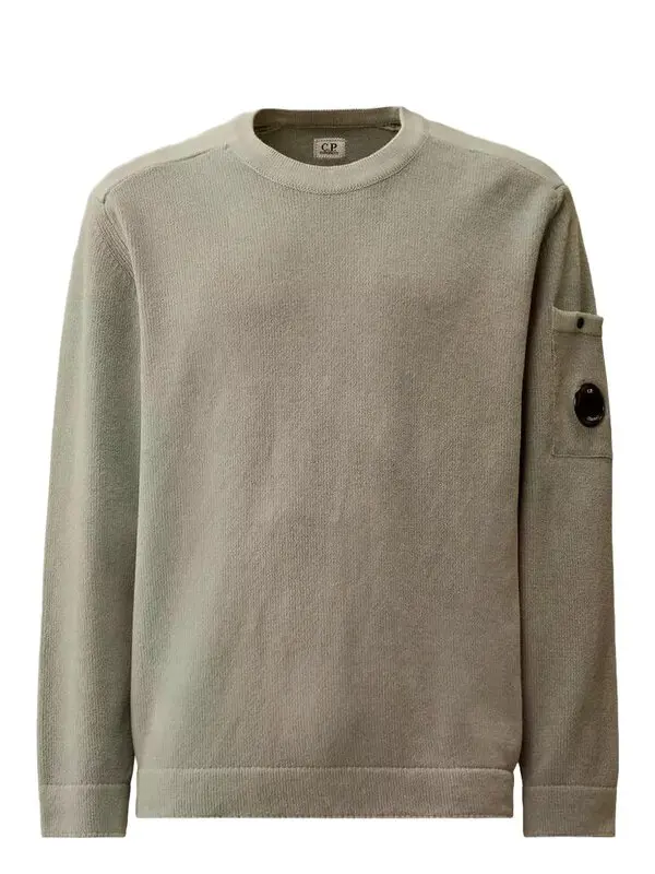 C.P. COMPANY Crew-neck Sweater With Patch Pocket - Grey