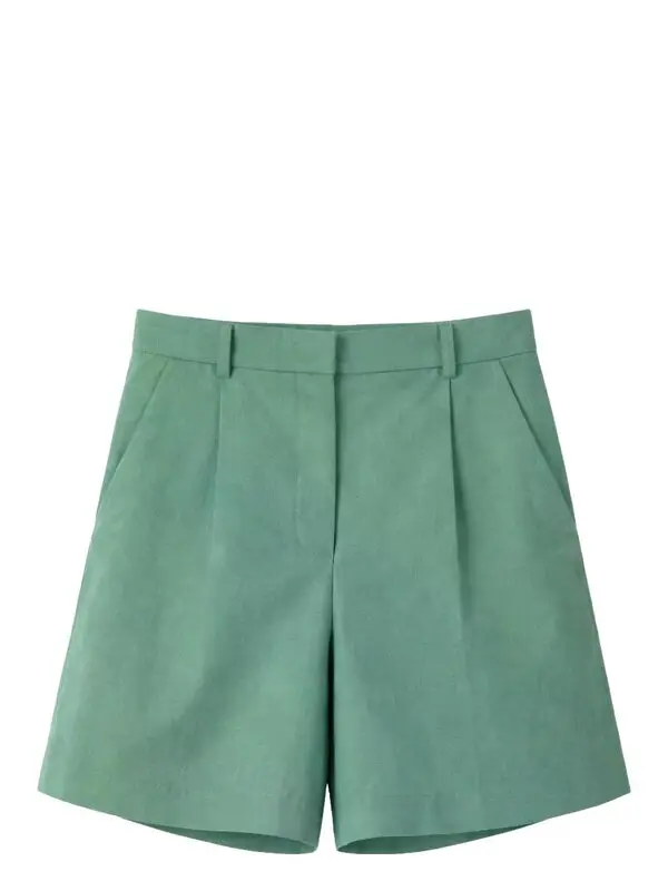 Max Mara Pleated Tailored Shorts - Green