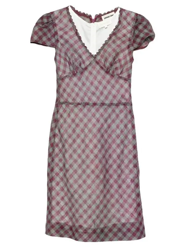 SHUSHU/TONG Plaid Mini Dress - Purple