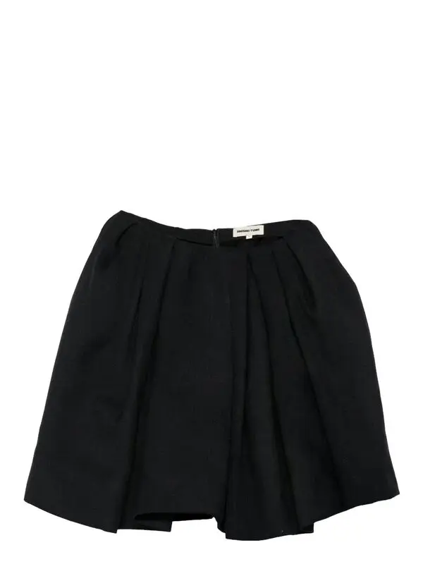 SHUSHU/TONG Pleated Knee Length Skirt - Black
