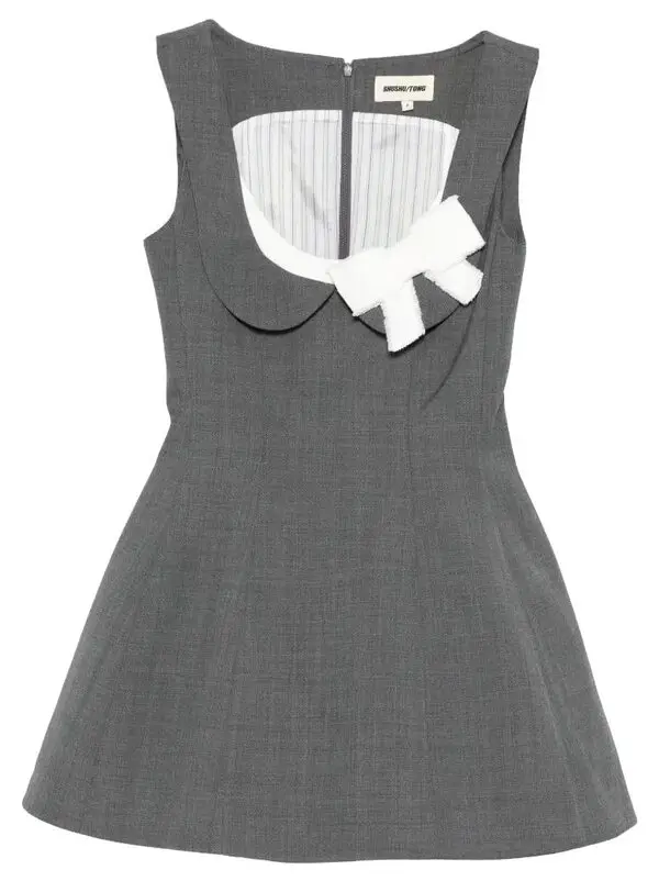SHUSHU/TONG Side-bow Mini Dress - Grey