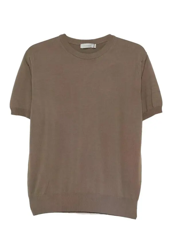 Canali Short-sleeve Crew-neck T-shirt - Brown