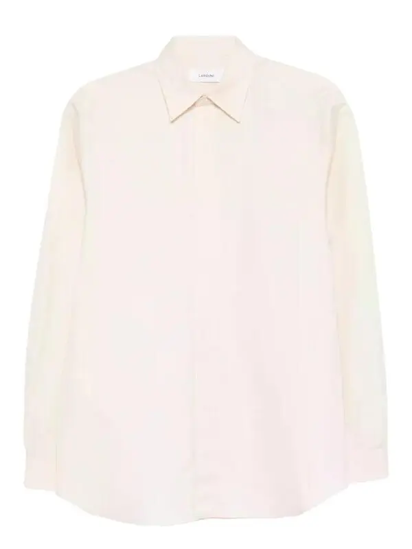 LARDINI Collared Long-sleeve Shirt - Neutrals