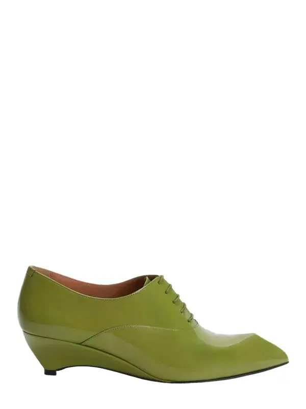 JIL SANDER Patent Pointed-toe Wedge Pumps - Green