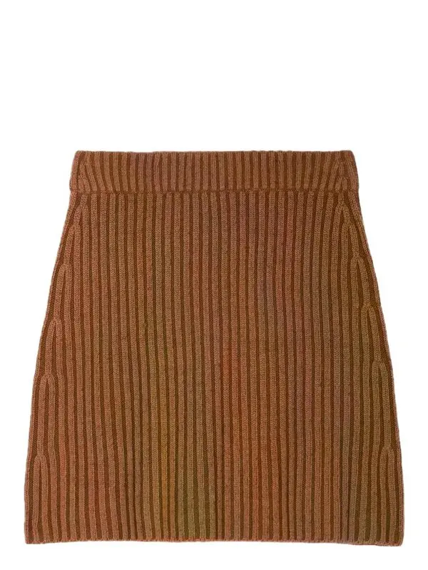 Eric Bompard Ribbed Mini Skirt - Brown