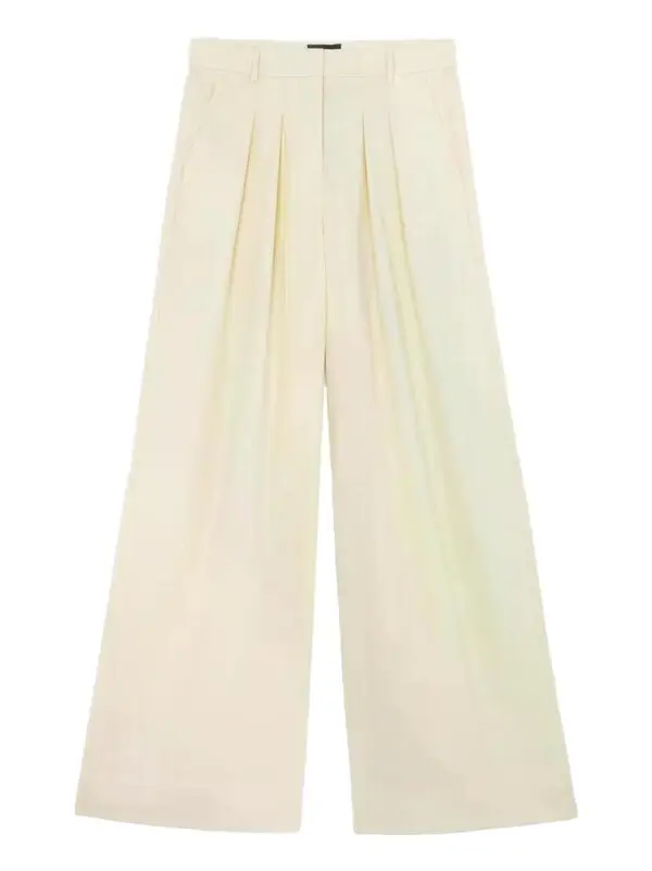 Eric Bompard Pleated Palazzo Trousers - Neutrals