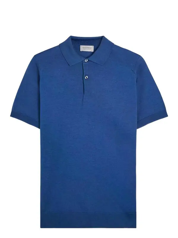John Smedley Buttoned Short-sleeves Polo Shirt - Blue