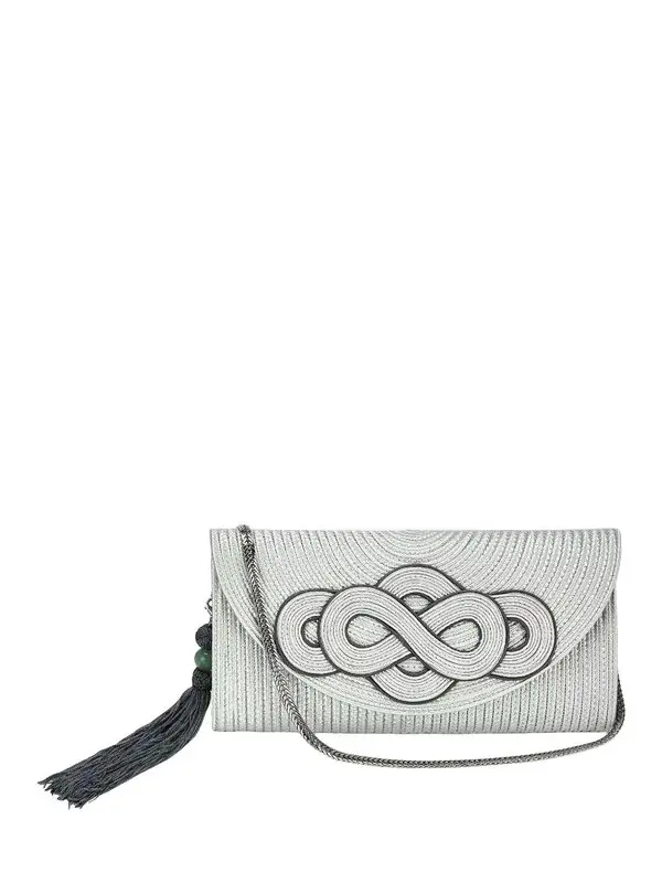 Shanghai Tang Tang Infinity Chinese-knot Clutch - Silver