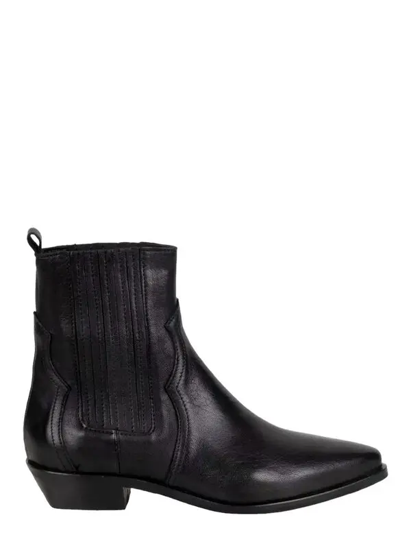 IMMA Point-toe Leather Boots - Black