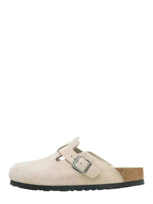 BIRKENSTOCK Boston Suede Slippers - Neutrals