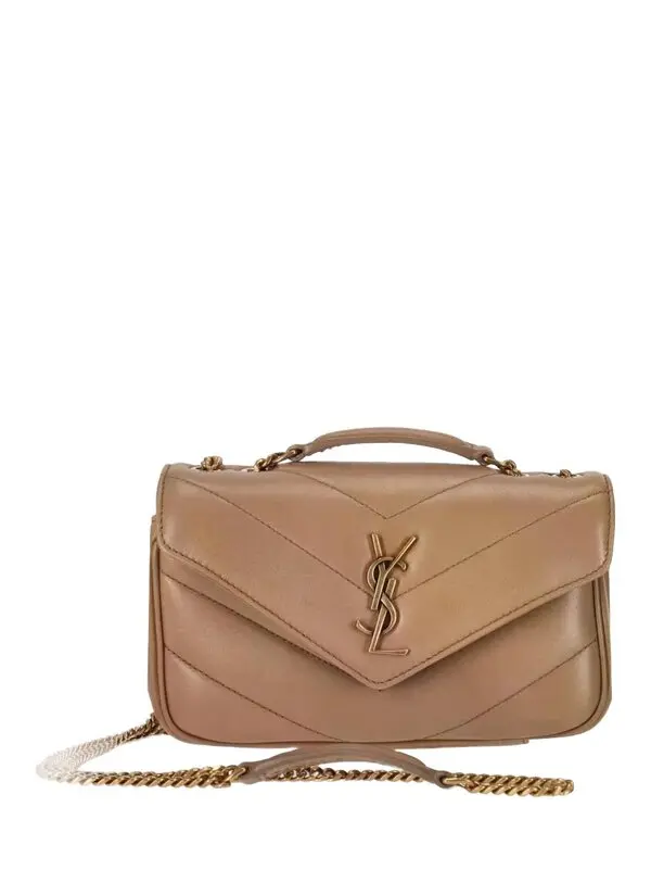 Saint Laurent Mini Loulou Chain-strap Crossbody Bag - Neutrals