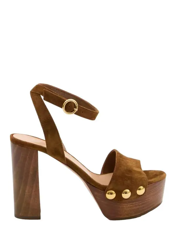 GIANVITO ROSSI Ardèa Studded Platform Sandals - Brown