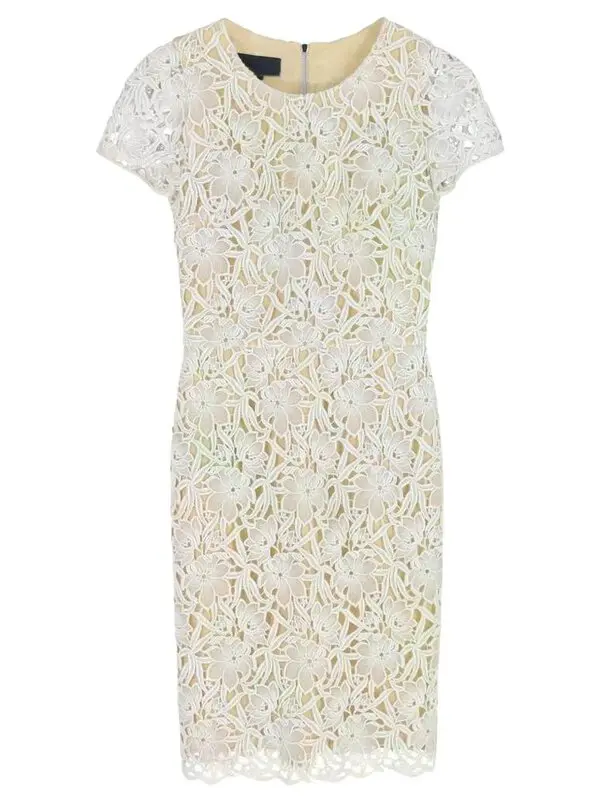 Burberry Lace Detailed Midi Dress - White
