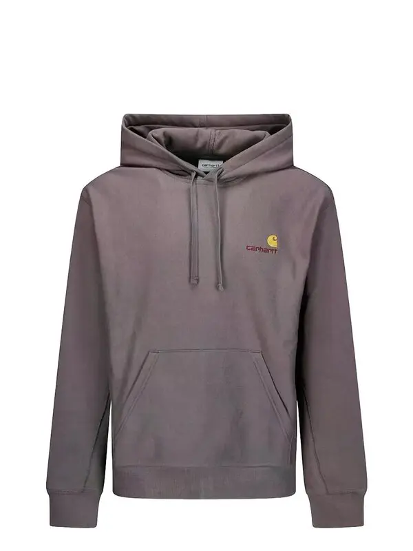 Carhartt Work In Progress Hooded Sweatshirt With Logo And Kangaroo Pocket - Grey