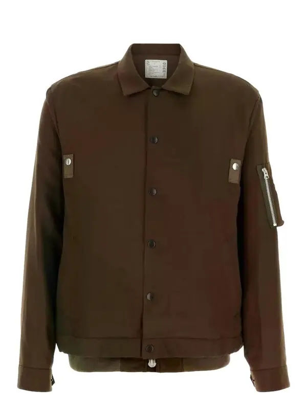 Sacai Twill Shirt Jacket - Brown
