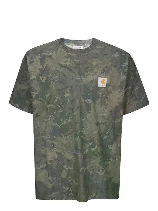 Carhartt Work In Progress Camo Logo Label T-shirt - Green