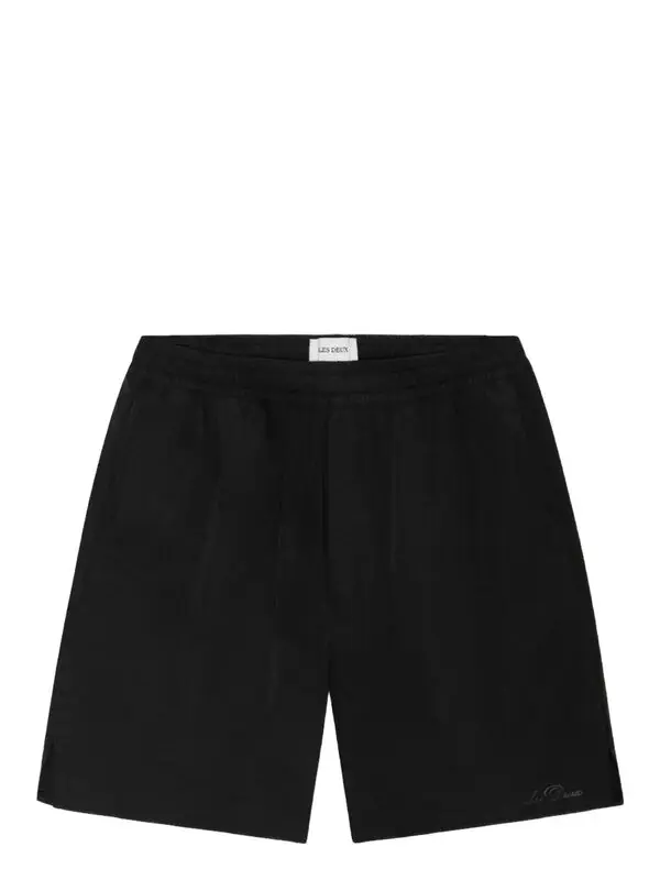 LES DEUX Raphael Elastic-waist Shorts - Black