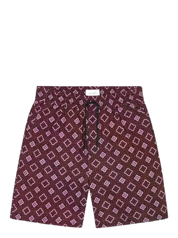 LES DEUX Harry Arabesque Pattern Shorts - Red
