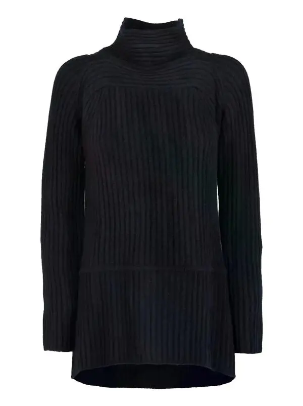 Gianfranco Ferre Ribbed High-neck Sweater - Blue