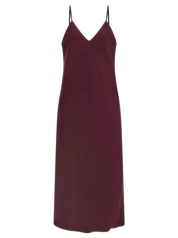Norma Kamali V-neck Slip Dress - Red