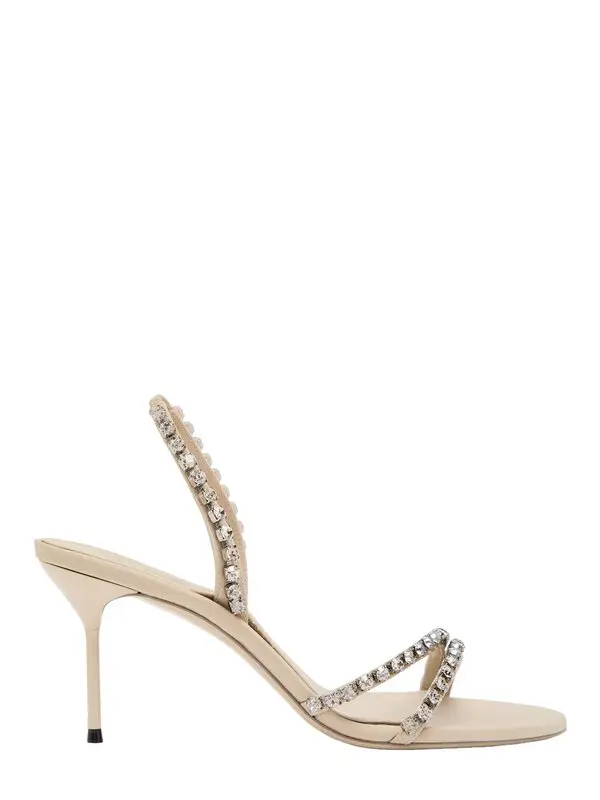 Paris Texas Lidia 70 Crystal-embellished Crepe Sandals - Ivory