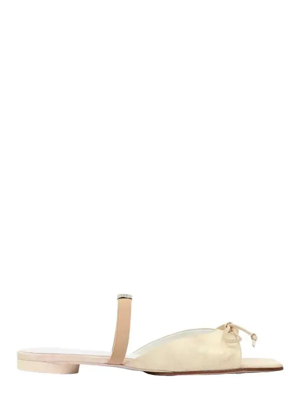 MAISON MARGIELA Bow Squared Leather Sandals - Neutrals