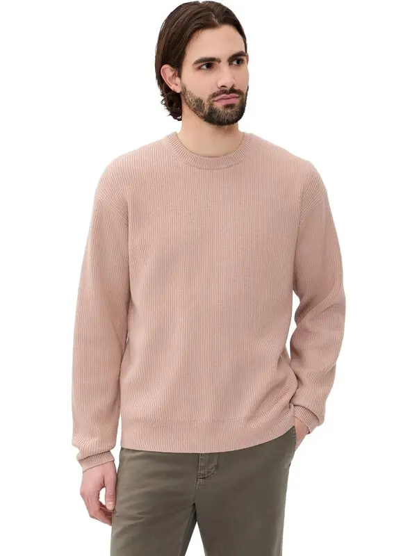 FRAME Ribbed Crew Neck Sweater - Light Mauve