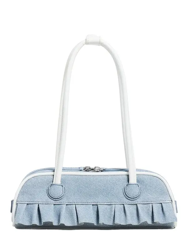 MARGESHERWOOD X Peanuts Boston Mini Bag - Blue & White Denim Effect Suede