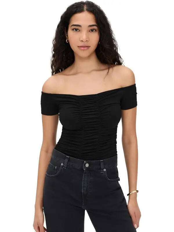 L'Agence Baliegh Off Shoulder Bodysuit - Black