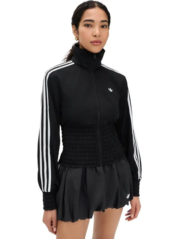 Adidas Smocked Firebird Track Top - Black