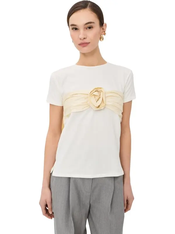 BY EFRAIN MOGOLLON Rosita Victoria T-shirt - White/butter Yellow