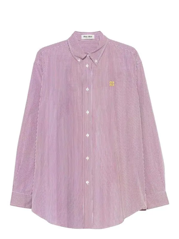 Miu Miu Striped Buttoned Shirt - Red
