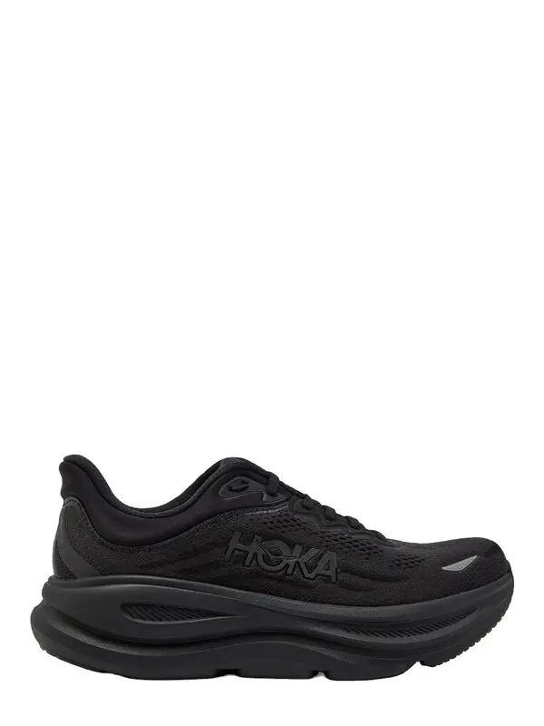 HOKA® Bondi 9 Jacquard Mesh-knit Sneakers - Black