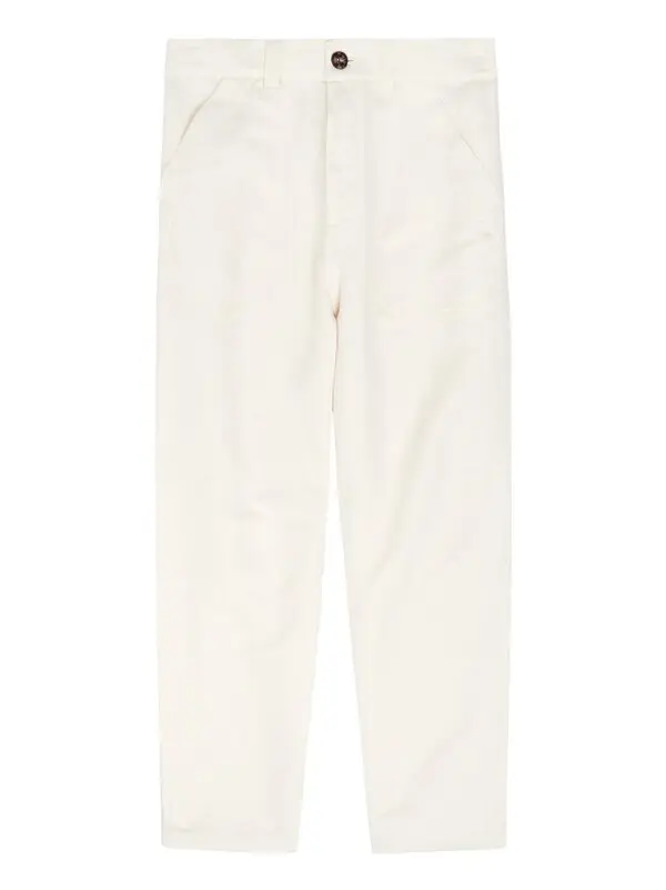 Brunello Cucinelli Relaxed Linen And Cotton-blend Trousers - Off White