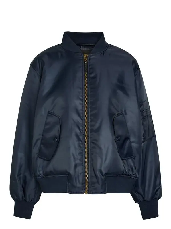 ANINE BING Leon Padded Shell Bomber Jacket - Navy
