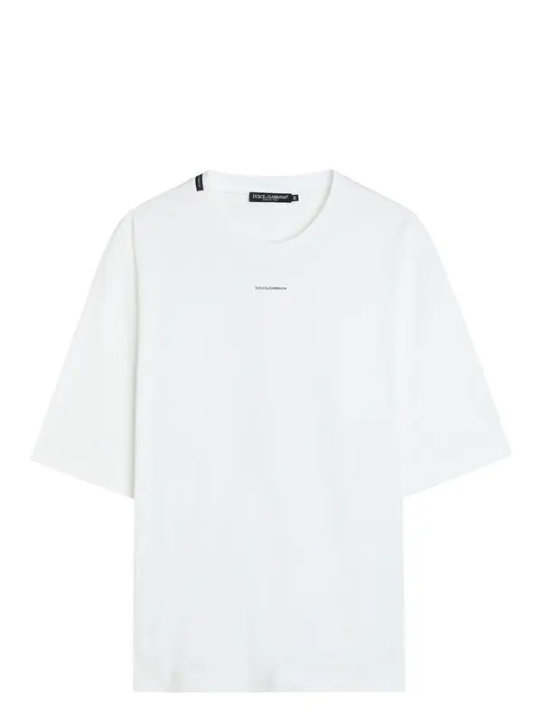 Dolce & Gabbana Logo-appliquéd Cotton T-shirt - White