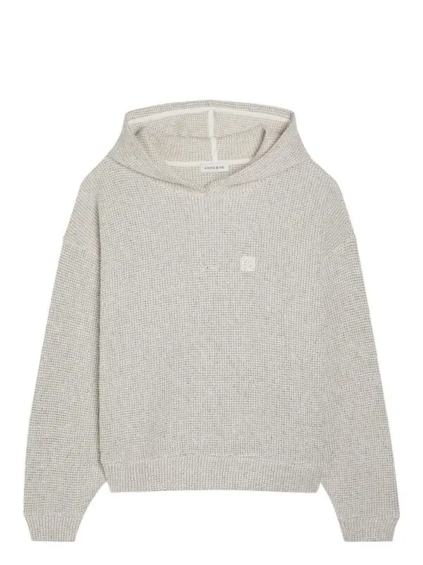 ANINE BING Alec Hooded Marled Cotton-blend Jumper - Multicoloured