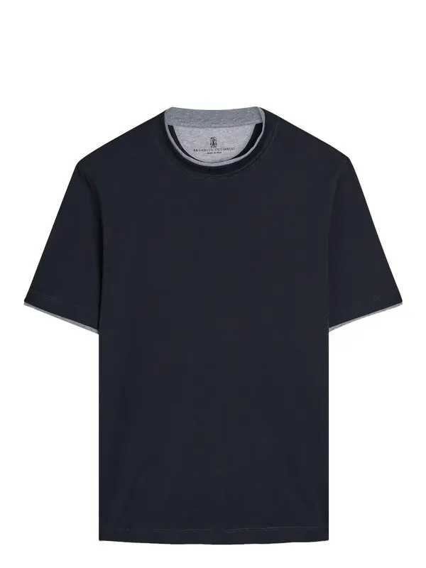 Brunello Cucinelli Cotton T-shirt - Navy