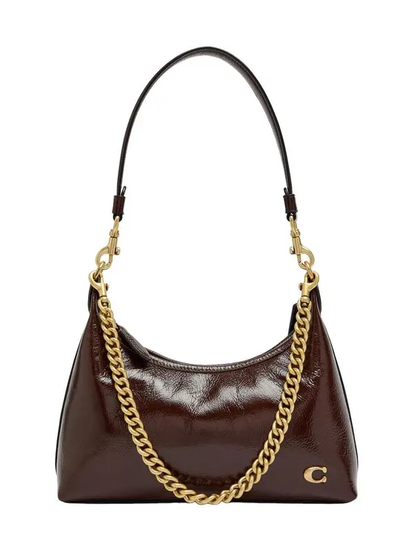 COACH Glazed Leather Juliet 25 Shoulder Bag - Brown
