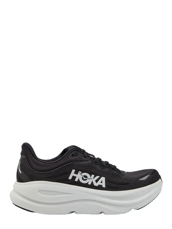 HOKA Bondi 9 Jacquard Mesh-knit Sneakers - Black And White
